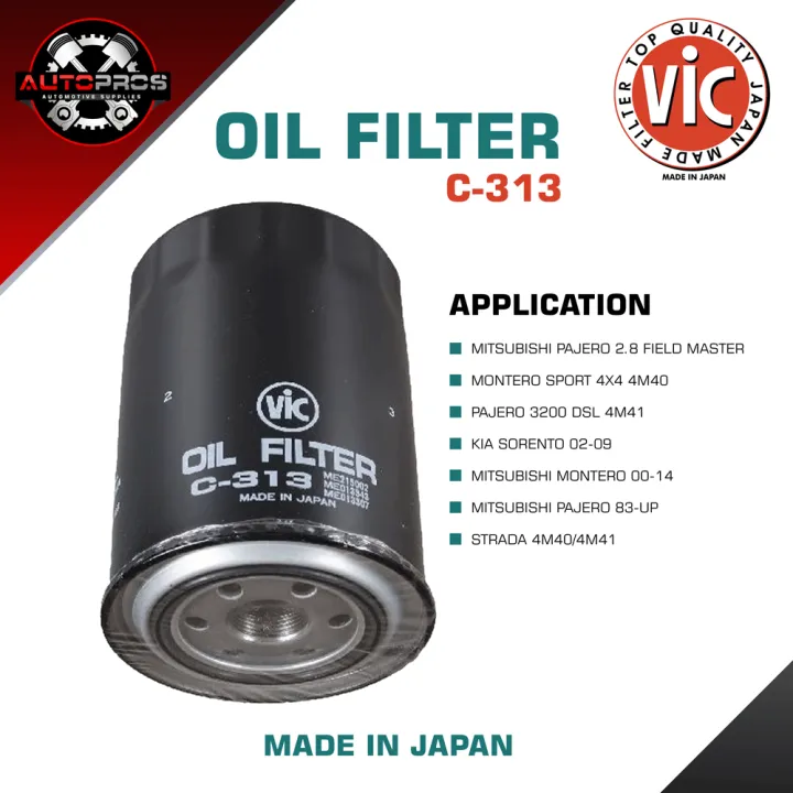 VIC C-313 OIL FILTER for Mitsubishi Canter 4M40,4D33,4D34,4D35 , 4D36 ...