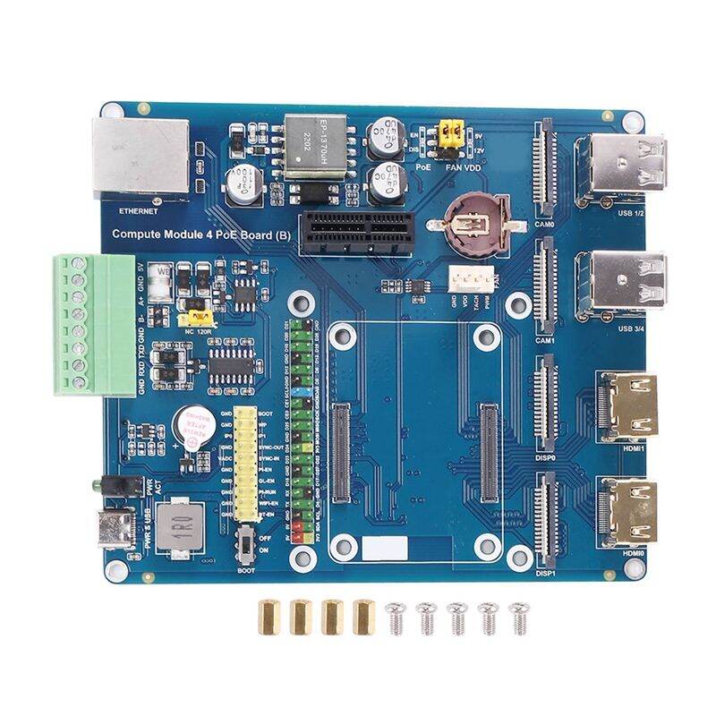 For Raspberry Pi Compute Module 4 POE/RS485/RS232 Expansion Board 2 ...