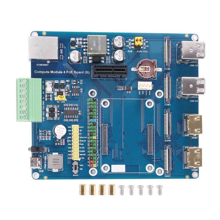 For Raspberry Pi Compute Module 4 POE/RS485/RS232 Expansion Board 2 ...
