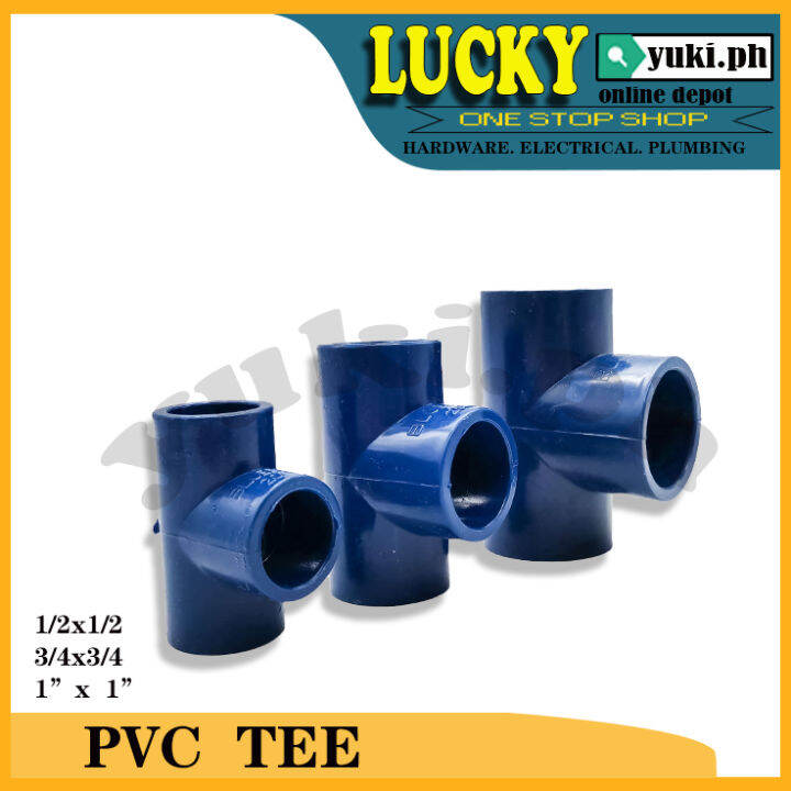 BLUE PVC TEE PIPE FITTINGS 1/2", 3/4", 1" ( SOLD PER PIECE ) | Lazada PH