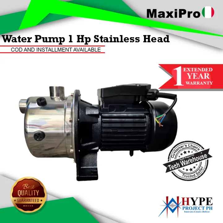 MAXIPRO Electric Stainless Head Pump 1.0HP Jet Booster Pump | Lazada PH