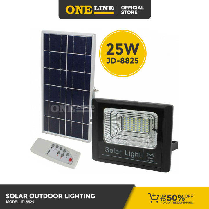 ONELINE LED Solar Outdoor Lighting Solar Panel w/ Remote Control ...