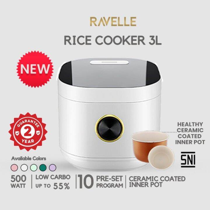 Panci stainless Ravelle Rice Cooker Digital Low Carbo 3 Liter | Lazada ...