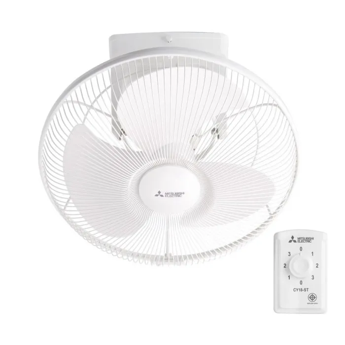 MITSUBISHI CY16SUWH AUTO FAN 16 INCH WHITE KIPAS ANGIN LISTRIK | Lazada ...