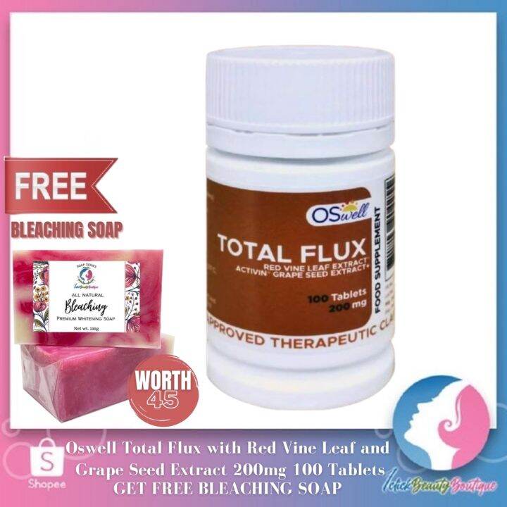 Oswell Total Flux with Red Vine Leaf and Grape Seed Extract 200mg 100 ...