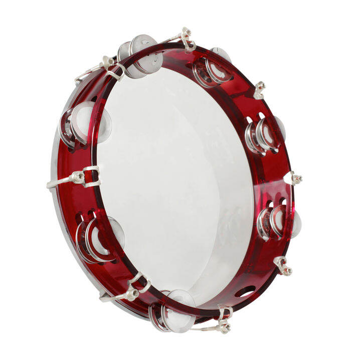 10 Inci Tangan Diadakan Rebana Dua Baris Tambourine Drum Set Rebana ...