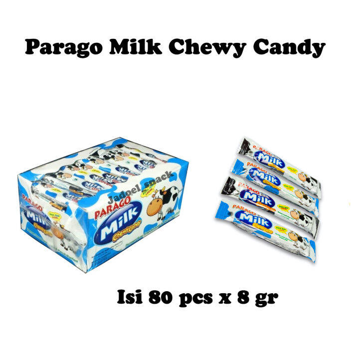 PARAGO Milk Chewy Candy Permen Susu Lunak Jumbo Box Isi 80pcs X 8g by ...