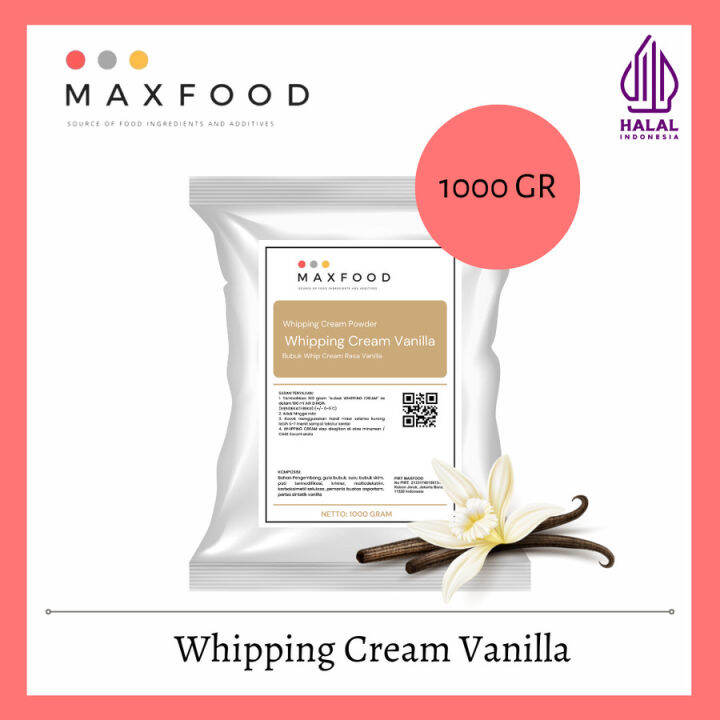 1Kg Whipped Cream Vanilla Powder/ Bubuk Krim Kocok Vanilla/ Bubuk Whipping Cream Vanilla ...