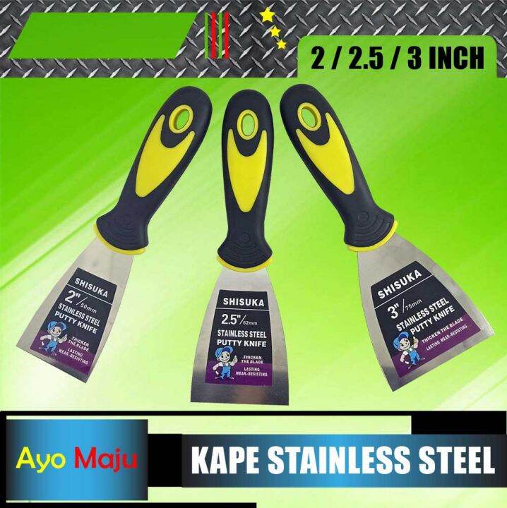 Kape Cat Stainless Steel 2"/2.5"/3" Scraper Putty Knife Alat Pengerok ...