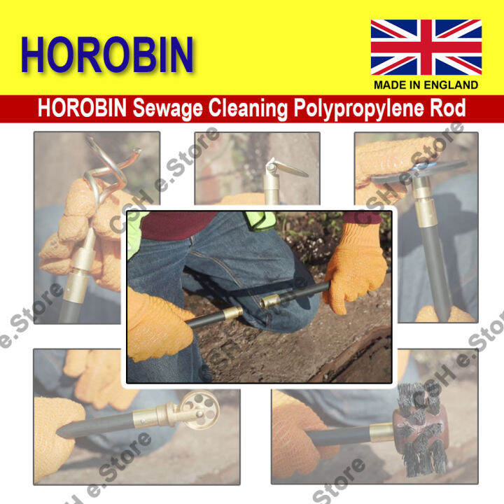 HOROBIN Polypropylene Sewage Cleaning SET 25 Rods 5 Heads Remove Clog ...