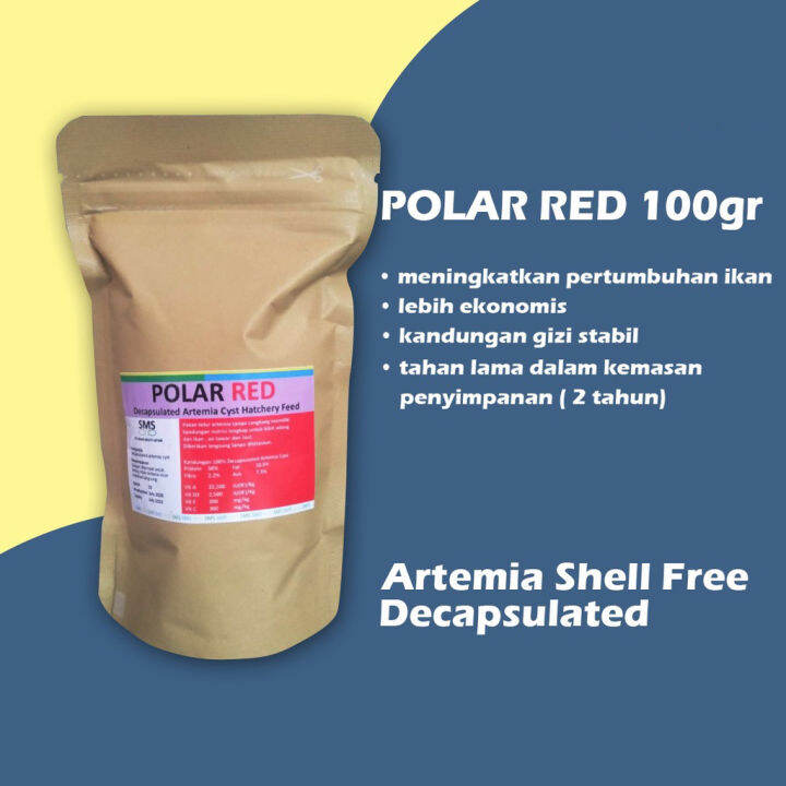 POLAR RED ARTEMIA INSTAN SHELL 100 GR / PAKAN BURAYAK CUPANG / PAKAN ...