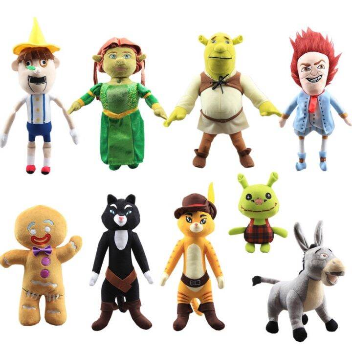 อะนิเมะ Shrek Plush ของเล่นเจ้าหญิง Fiona Gingerbread Man Donkey Puss ...