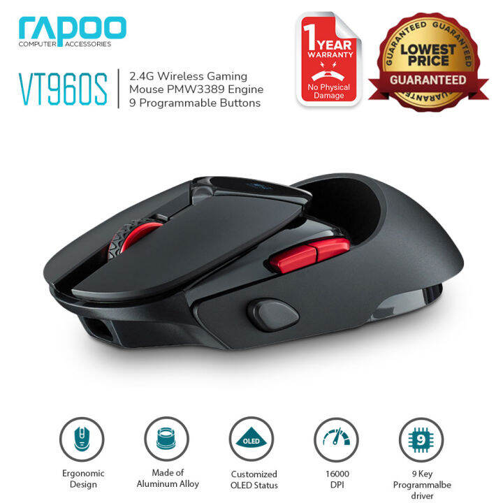 Rapoo VT960S/VT960PRO OLED display dual-mode wireless RGB gaming mouse V+ wireless gaming ...