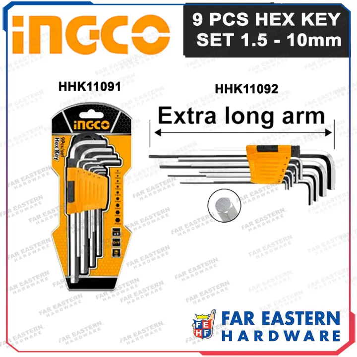 INGCO Hex Key 9pcs Set INHT | Lazada PH