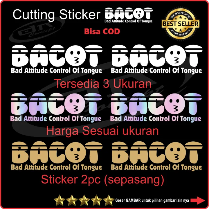 Sticker Cutting Stiker BACOT Viral Hologram Universal Motor Scoopy ...