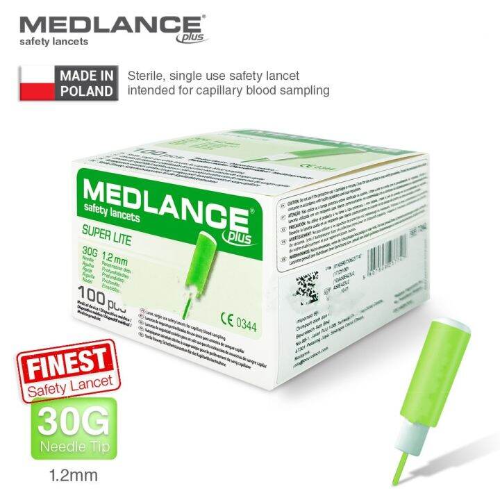 Share: 0 Medlance Plus Safety Lancets Super Lite 30G 1.2mm | Lazada