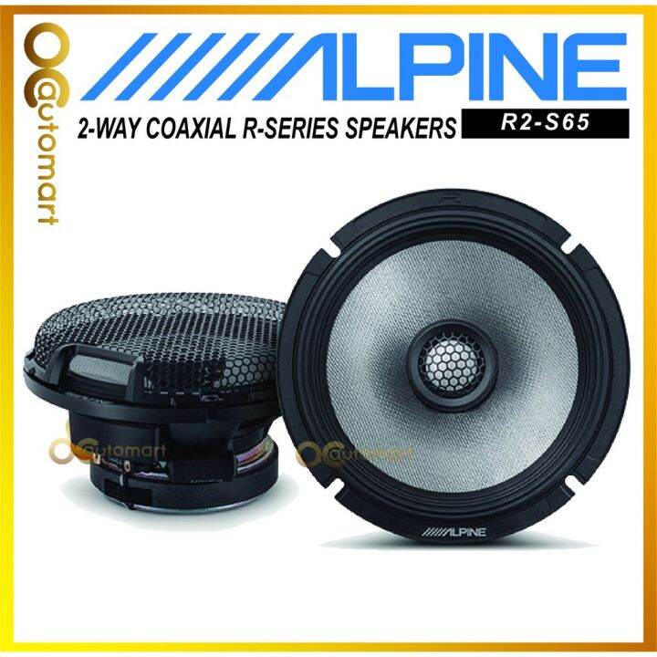 Alpine R2-S65 6.5" Inch 2-WAY R-SERIES PRO SPEAKERS 300 Watts Spk ...