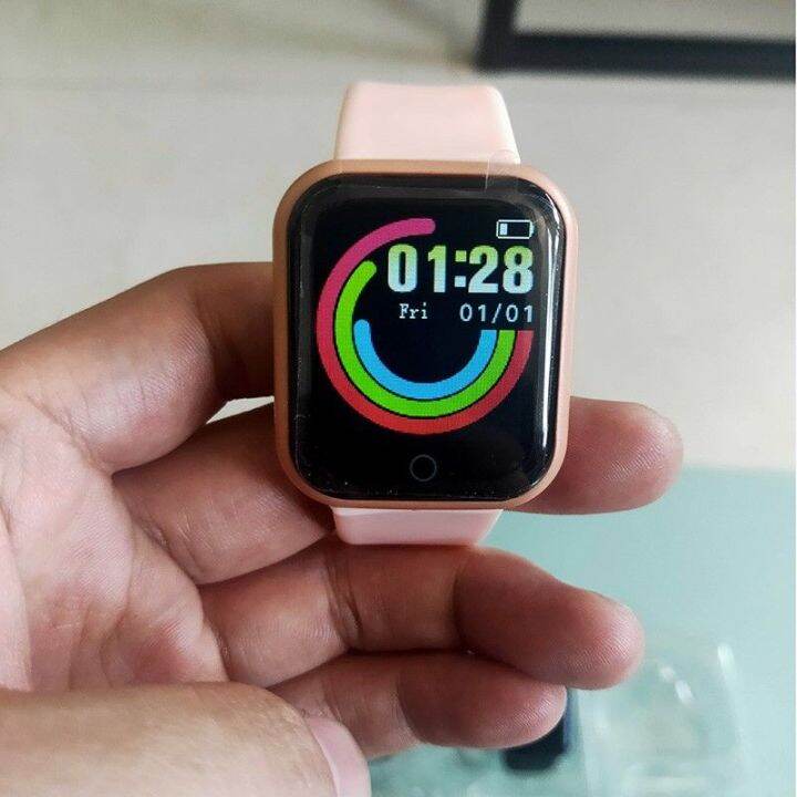 Y68 Women Men Smartwatch Full Touch Screen Monitoring Wristwatch ...