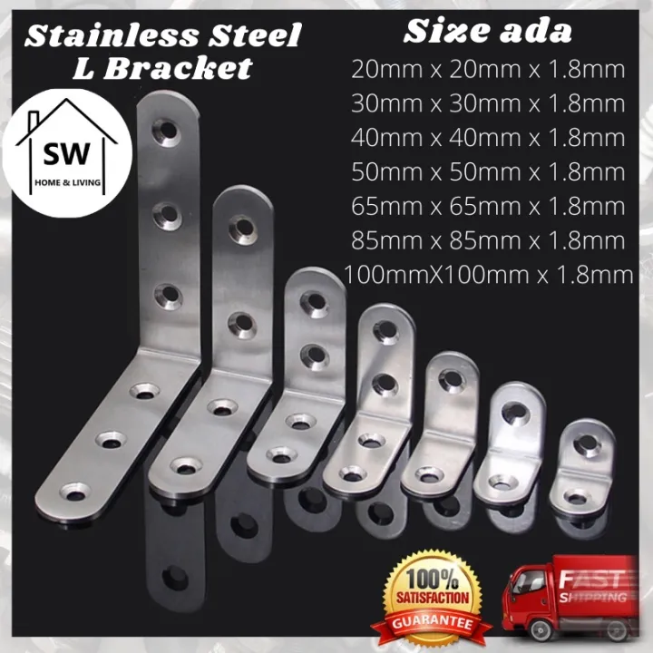 L Bracket Stainless Steel L Bracket Angle Bracket Sesiku L Rak Rack L ...