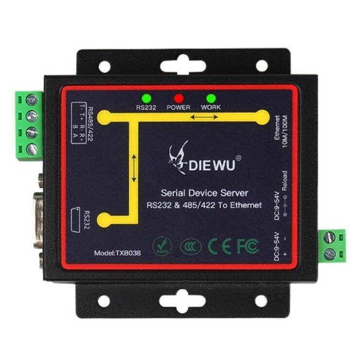 DIEWU RJ45 to RS232 RS485 RS422 Industrial Male Converter TCP/UDP ...