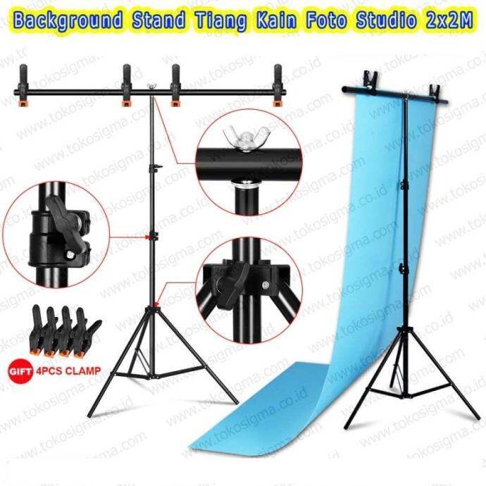 TERBARU Backgroud 2x2 M T Stand Tripod Tiang Green Screen Backdrop Foto ...
