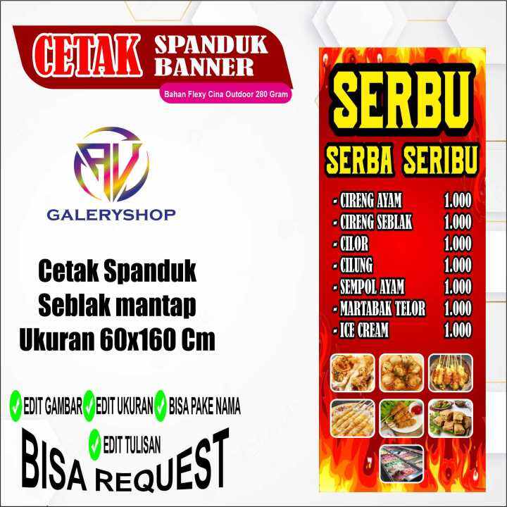 cetak spanduk banner seblak mantap custom ukuran 60x160 | Lazada Indonesia