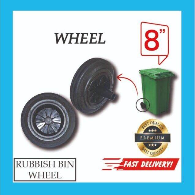 8'' (200mm) HEAVY DUTY RUBBISH BIN WHEEL CASTER/CASTOR ROLLER/ RODA ...