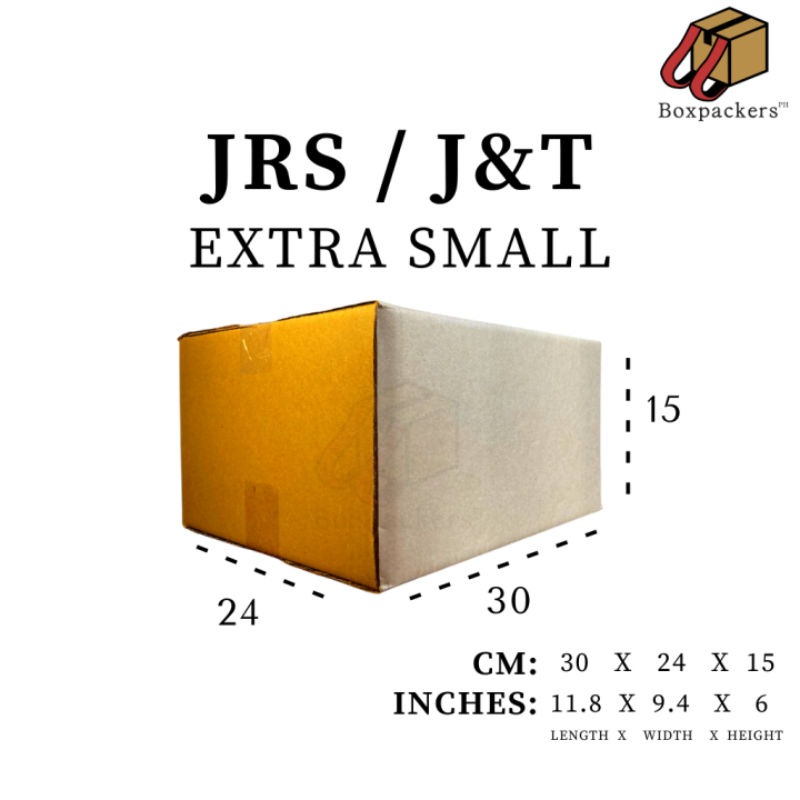 BOXPACKERSPH JRS JNT J&T EXTRA SMALL XS (30 X 24 X 15 CM)Kraft Brown Corrugated Carton Shipping ...