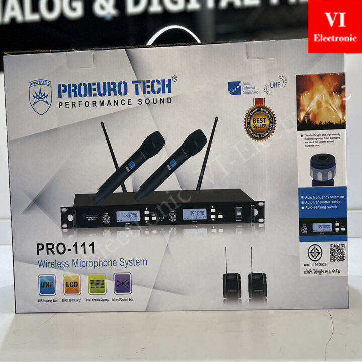 PROEUROTECH PRO-111 ไมค์ลอยมือถือคู่UHF ปรับความถี่ได้ ความถี่ใหม่ กสทช | Lazada.co.th