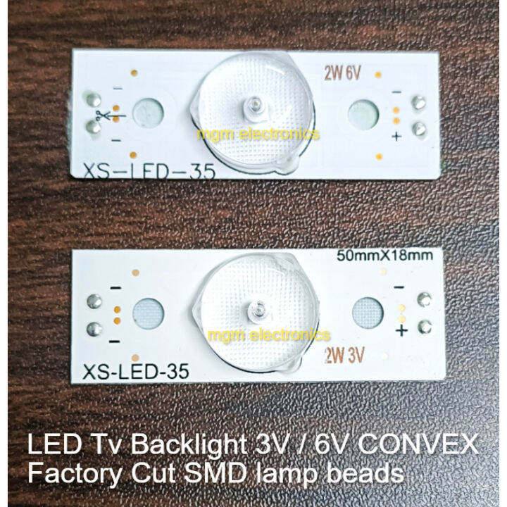 1pc. LED Tv Backlight 3V / 6V, CONVEX / CONCAVE Factory Cut SMD lamp ...