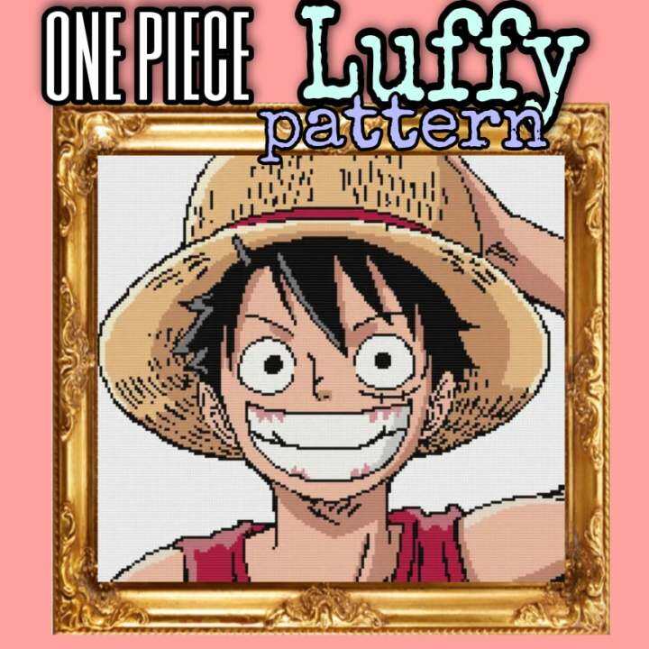 LUFFY ONE PIECE COUNTED CROSS STITCH PATTERN ONLY / PRINTED IN PAPER ...