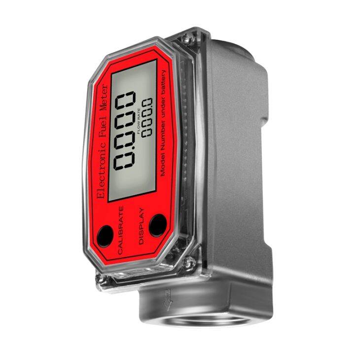 1 Inch Digital Turbine Flowmeter Digital LCD Display with NPT Counter Fuel Flowmeter for ...