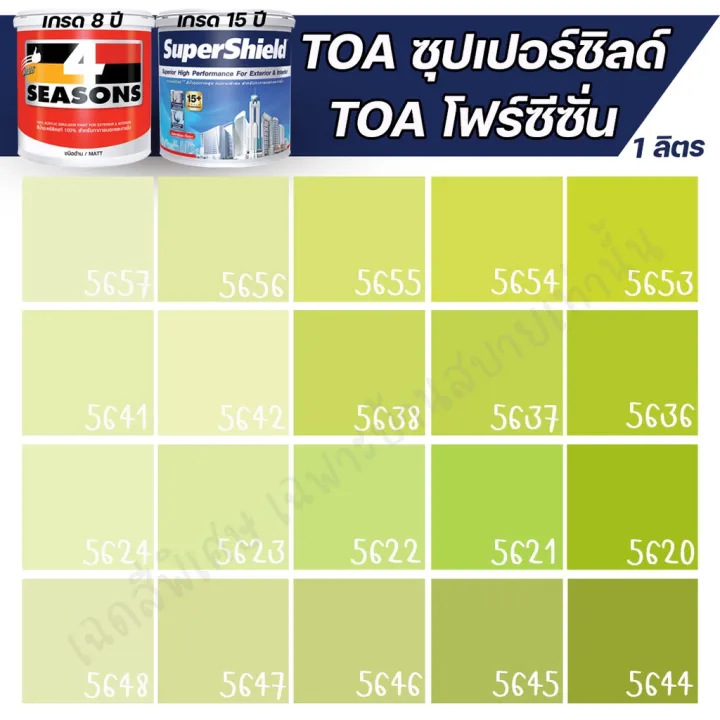 ( Promotion+++ ) TOA สีภายนอก+ภายใน สีเขียวอ่อน 1L สีทาบ้าน สีน้ำ สี ...
