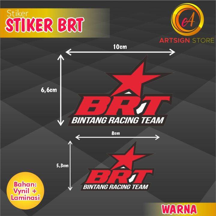 Stiker BRT Sticker BRT Stiker Bintang Racing Team Stiker Racing Sticker ...