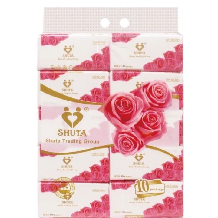 SHUTA Facial Tissue 330 Sheet 10Pcs/Pack Cleaning Tissue Car Tissue ...