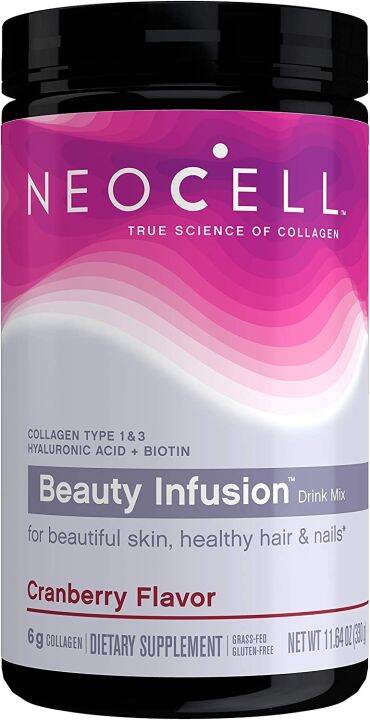 NeoCell Beauty Infusion Collagen Supplement Drink Mix Powder, 6,000mg ...