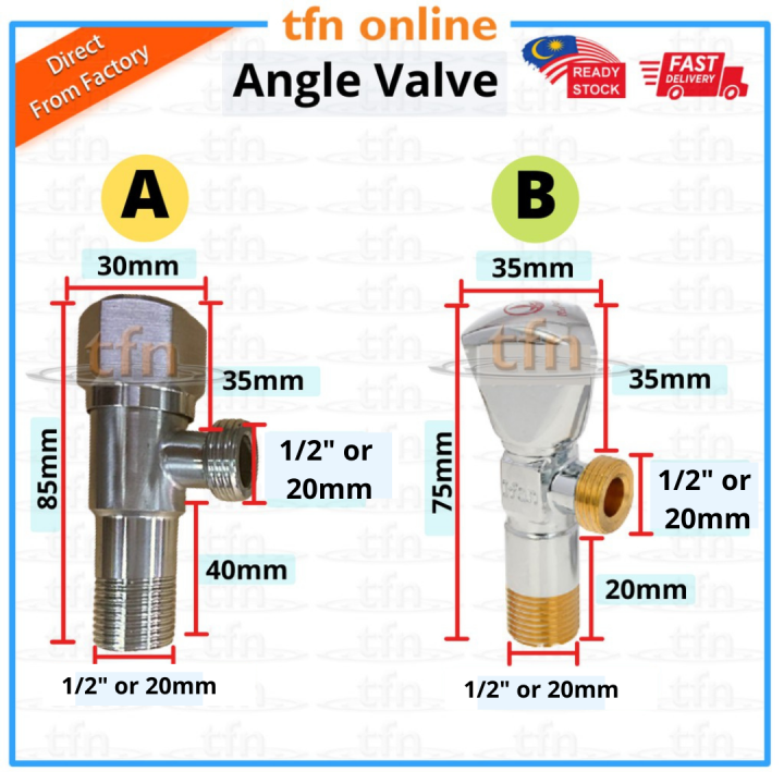 TFN Stainless Steel Sus304, CHROME Copper Angle Valve Water Tap | Lazada