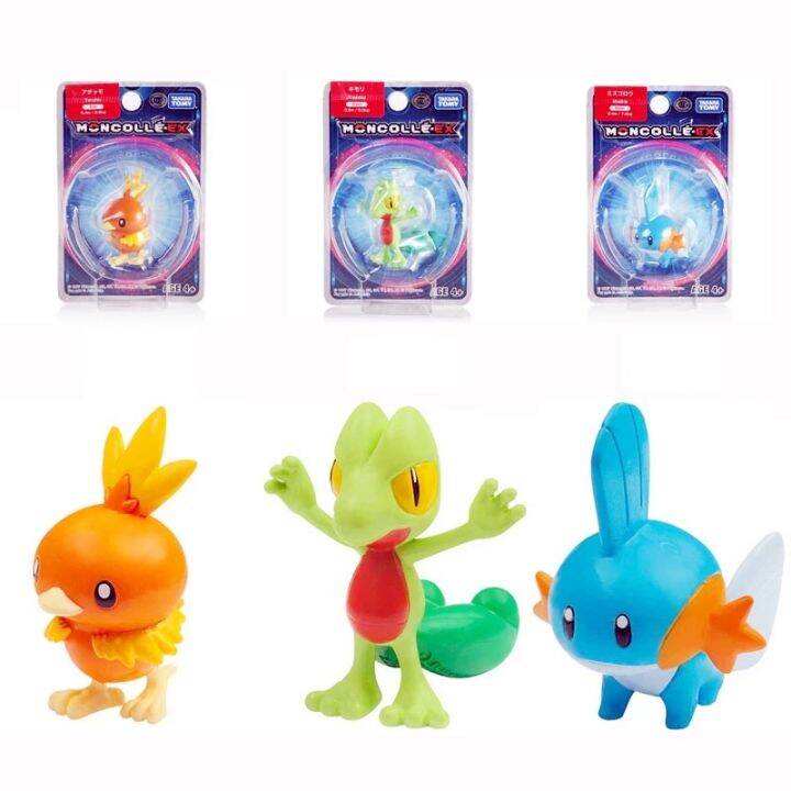 New 2023 Genuine Takara Tomy Pokemon Figures Mudkip Treecko Torchic Moncolle Ex Pocket Monster