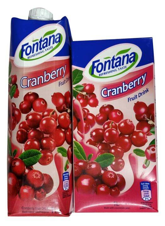 Fontana Cranberry Natural Refreshing Juice (1 case/ 12 pcs x 1L ...
