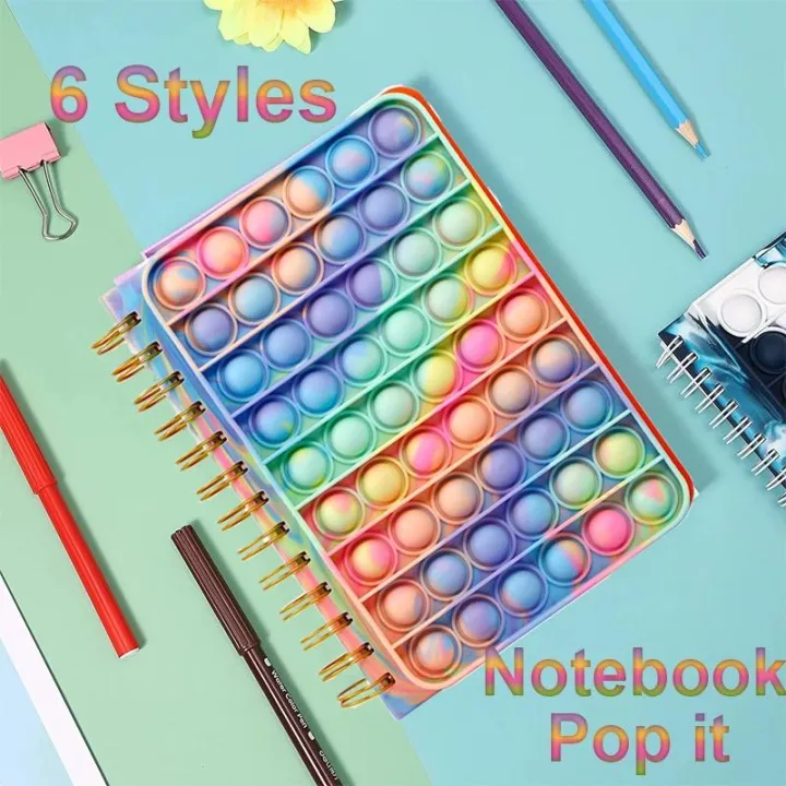 Pop It Push Fidget Toys Notebook Stress Relief Squeeze Toy Sensory ...