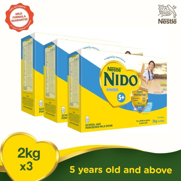Nido 5 Powdered Milk Drink For Children Above 5 Years Old 6Kg [2Kg X 3] | Lazada PH