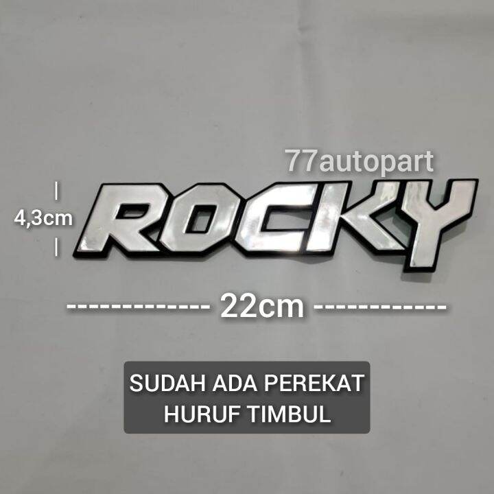 emblem logo mobil tulisan rocky model besar | Lazada Indonesia