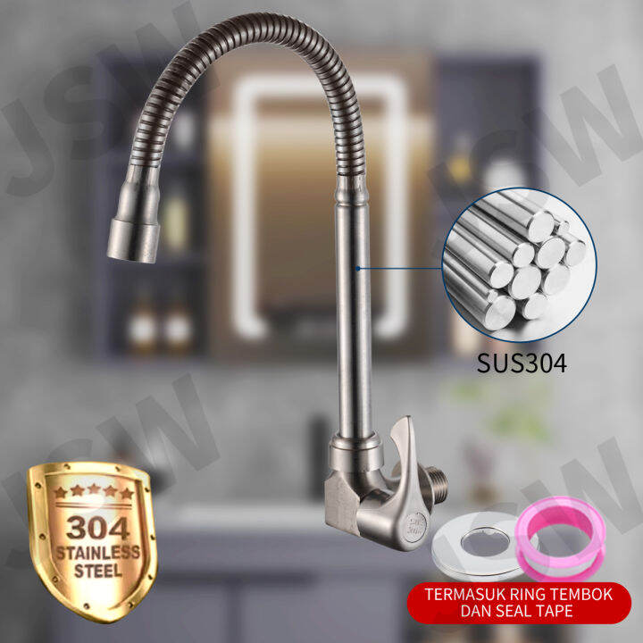 Kran Keran Angsa / Keran Wastafel / Keran Cuci Piring Stainless ...