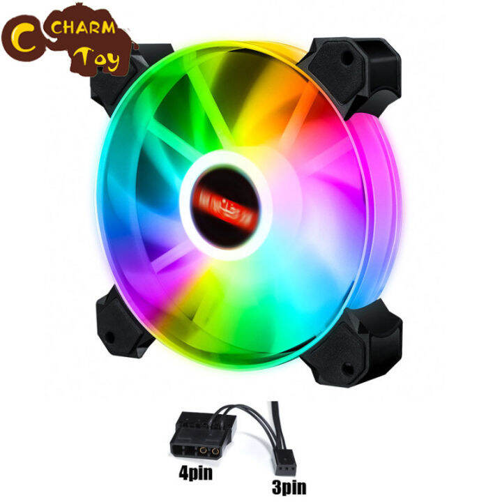 【Ready Stock】12cm Rgb 5v Pwm 3+4pin Case Fan Quiet Pc Radiator Cpu ...