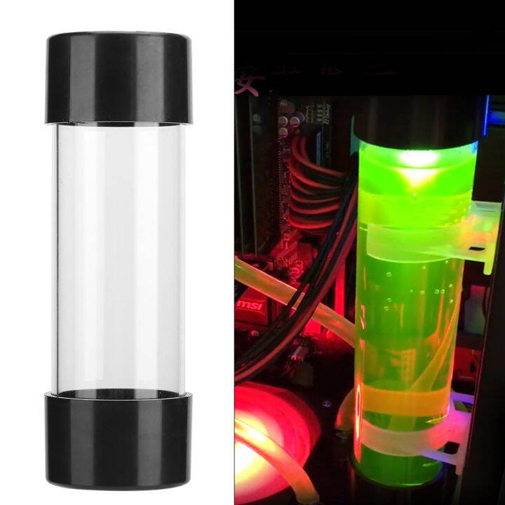 150MM Transparent Cylindrical Computer Water Cooling Water Tank ...