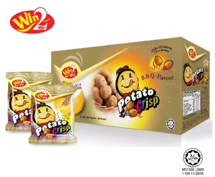 Win2 Potato Crisp Crackers Snacks BBQ Barbeque Flavour - 30Packs | Lazada