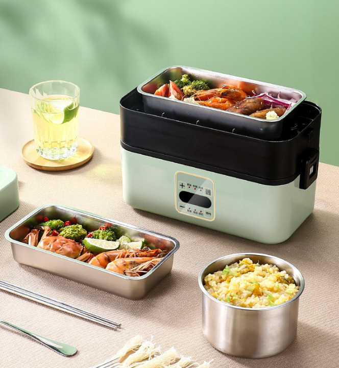 Kitchen Electric Heating Lunch Box Preservation Food Bento Box Office Thermal Bento Container ...