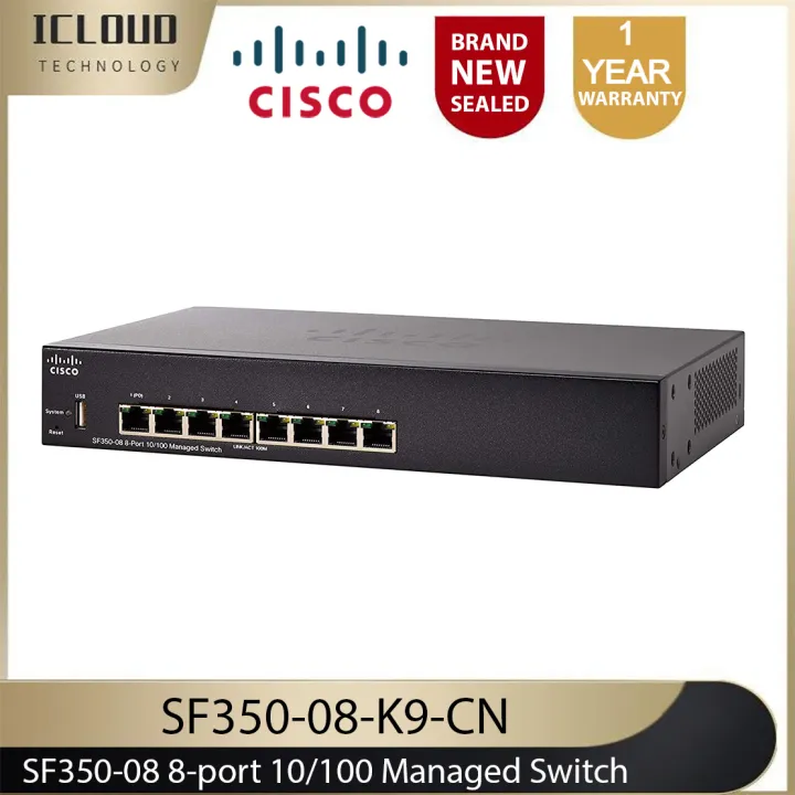 SF350-08-K9-CN Cisco SF350-08 with 8-ports x 10/100 Managed Switch ...