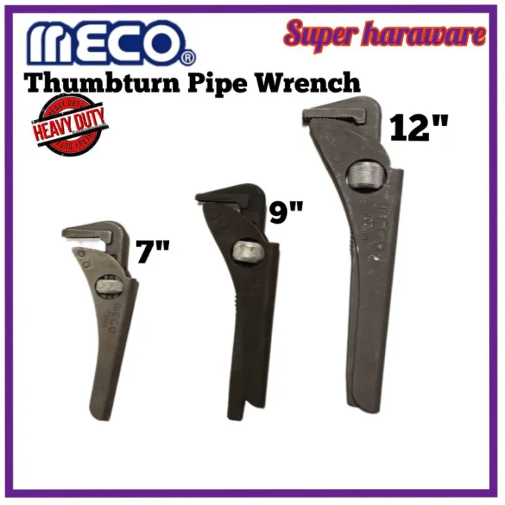 Meco Thumbturn Pipe Wrench 7"/9"/12"/gastong pipe/paip wrench/paip ...