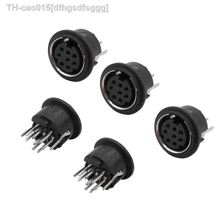 5Pc PS2 8Pin Mini DIN Female Socket Soldering Connector 8Pole Circular ...